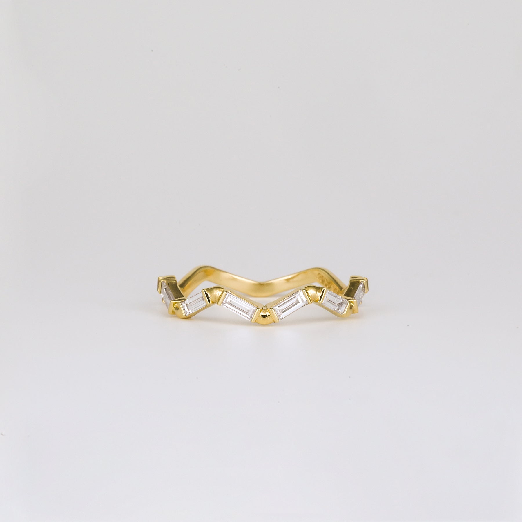 0.44 TCW Baguette Lab Grown Diamond Zig Zag Wedding Band – Bellezza ...